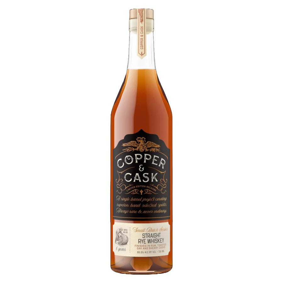 Copper & Cask 6 Years Old Straight Rye Whiskey Finished In Rum, Toaste ...